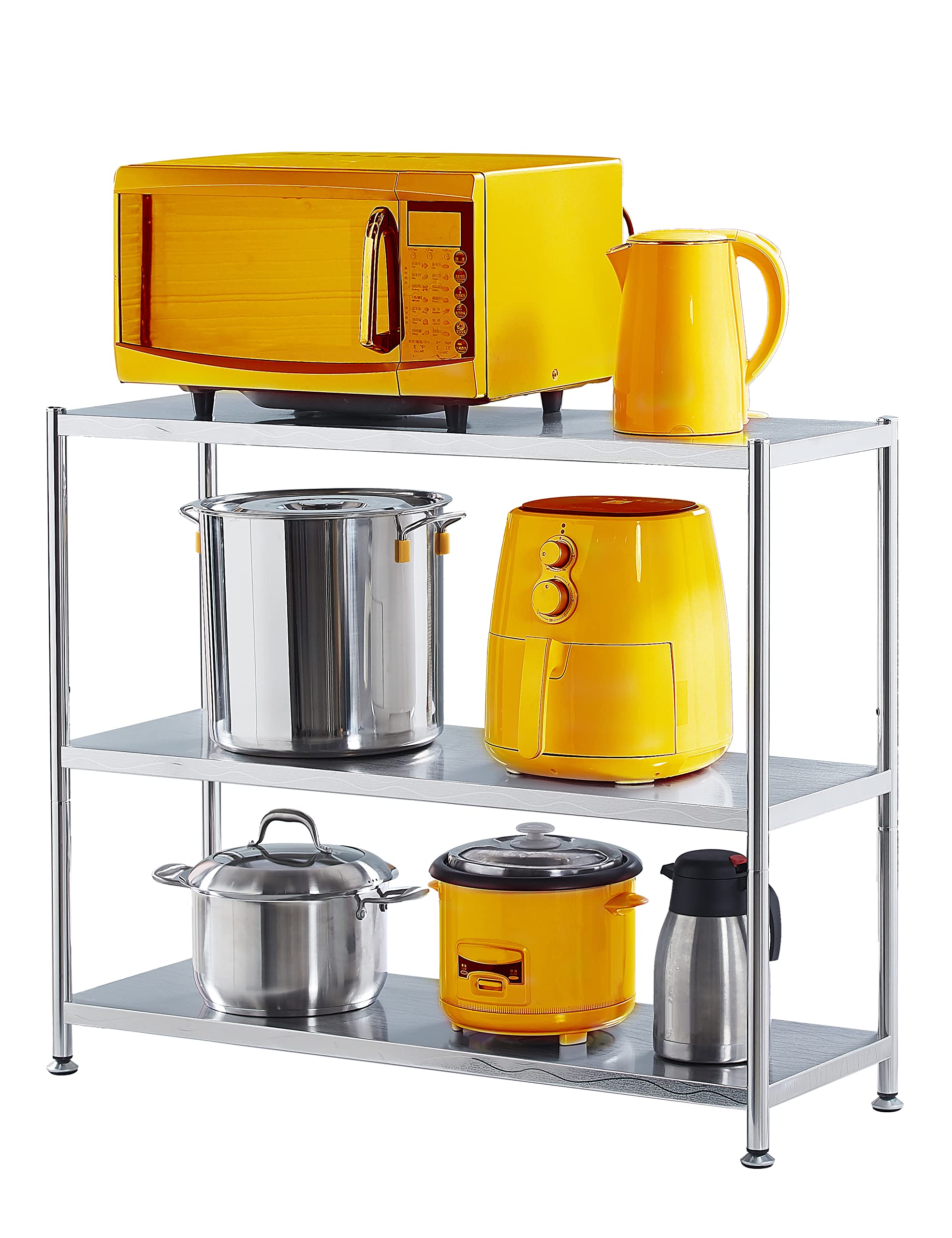 susunnus Stainless Steel Shelves 39.4in-3 Tier, Stainless Steel Shelf ...