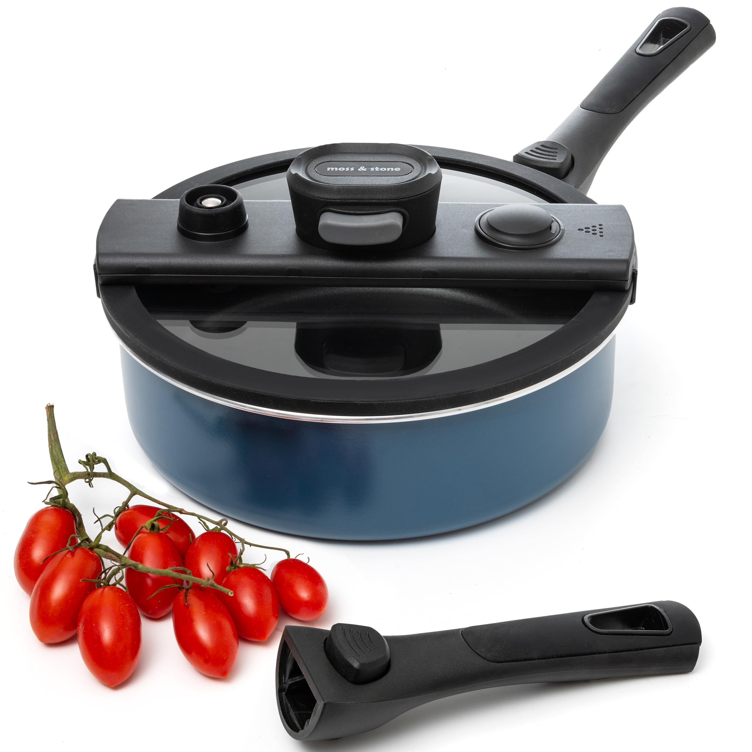 Moss & Stone 2.3 Quart Micro Pressure Cookware with Detachable Handle ...