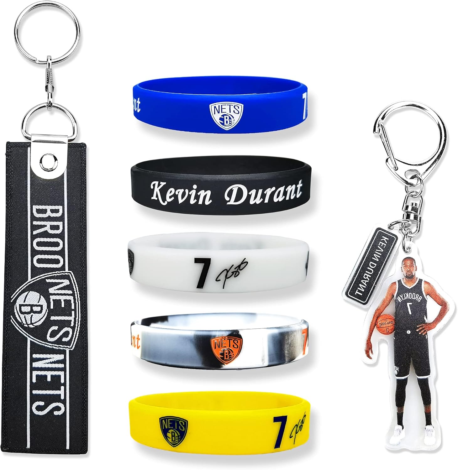 KD-Durant Silicone-Bracelet Kevin-Keychain Brooklyn-Basketball-Pendant ...
