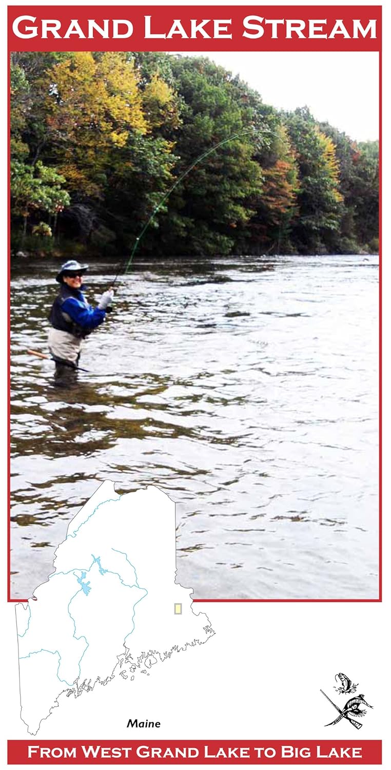 Amazon.com : Grand Lake Stream 11x17 Fly Fishing Map : Fishing Charts ...