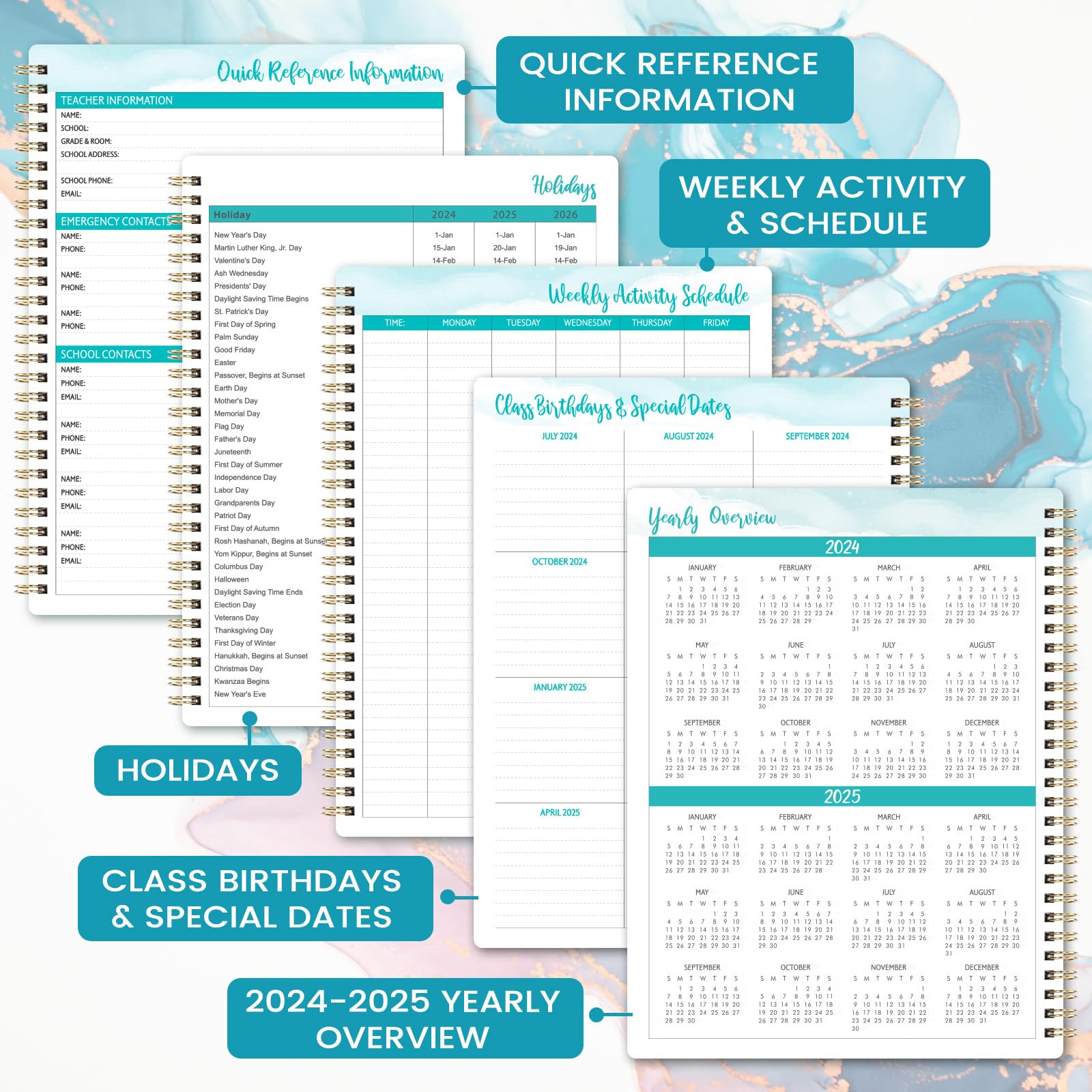 Mua Teacher Planner 2024-2025 - 2024-2025 Weekly & Monthly Lesson Plan ...