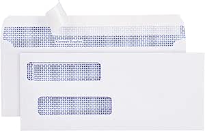 Amazon.com : 550 Double Window Check Envelopes, Security Tinted ...