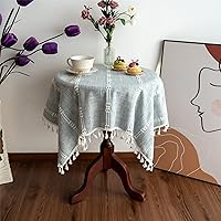 Amazon.com: NEWISHER Rustic Farmhouse Embroidered Small Square Tablecloth Jacquard Striped Table ...