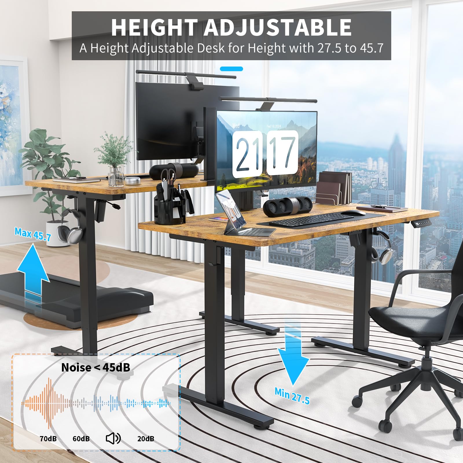 Mua Kingant Electric Standing Desk Height Adjustable - 48 x 24 Inches ...