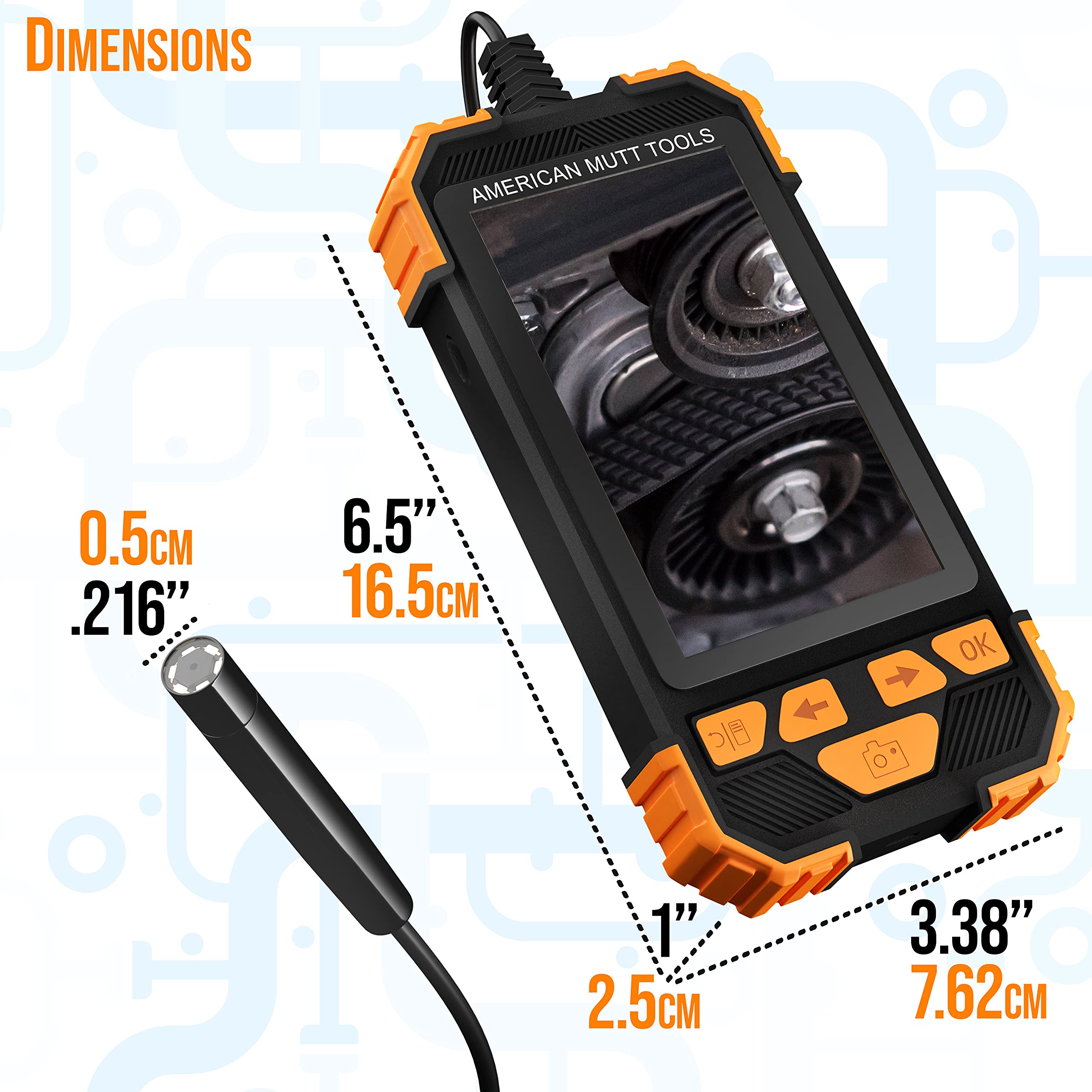 Mua AMERICAN MUTT TOOLS Fiber Optic Camera Snake - 6.5FT 5.5mm 1080p HD ...