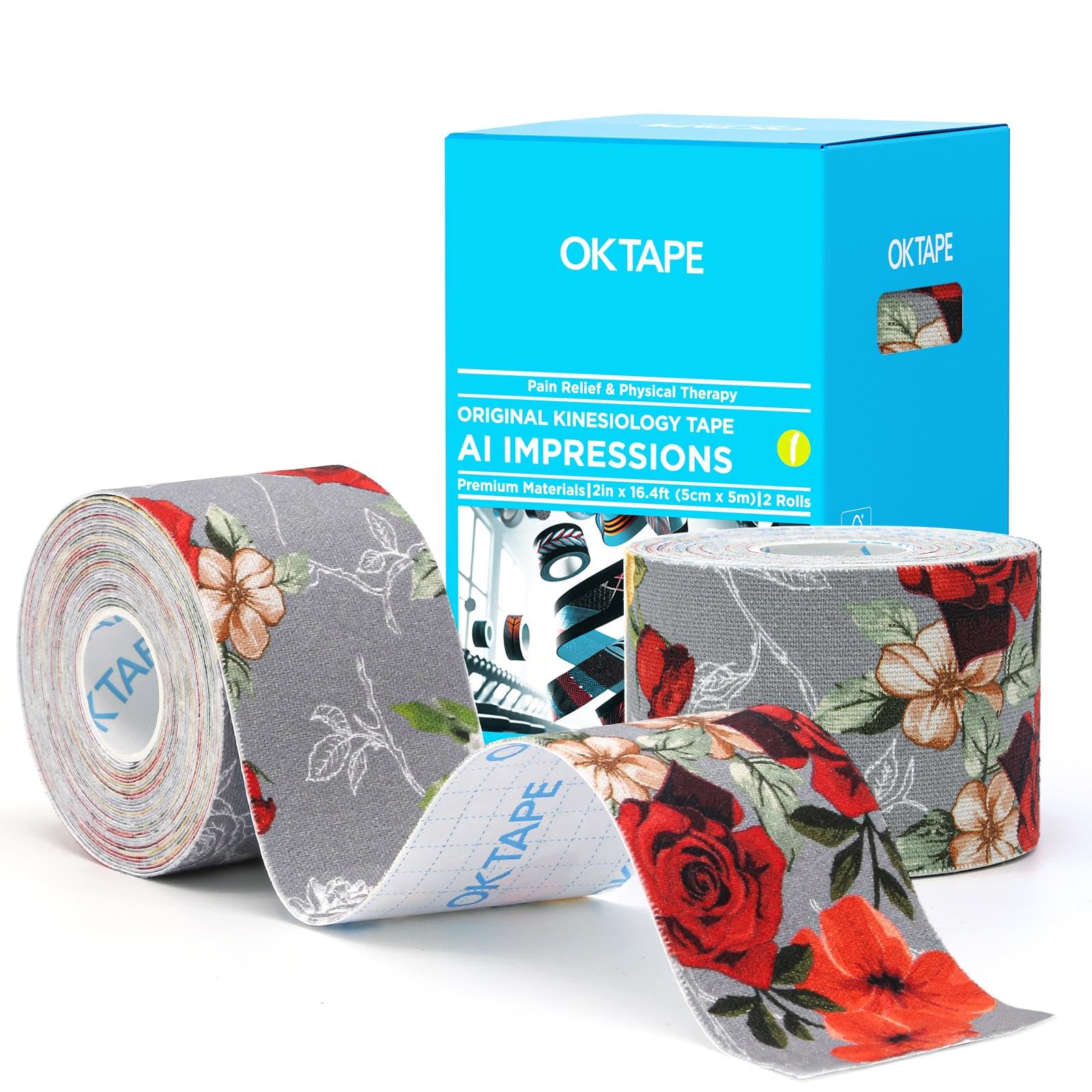 OK TAPE Patterned Kinesiology Tape, Elastic Physical Therapy Athletic ...