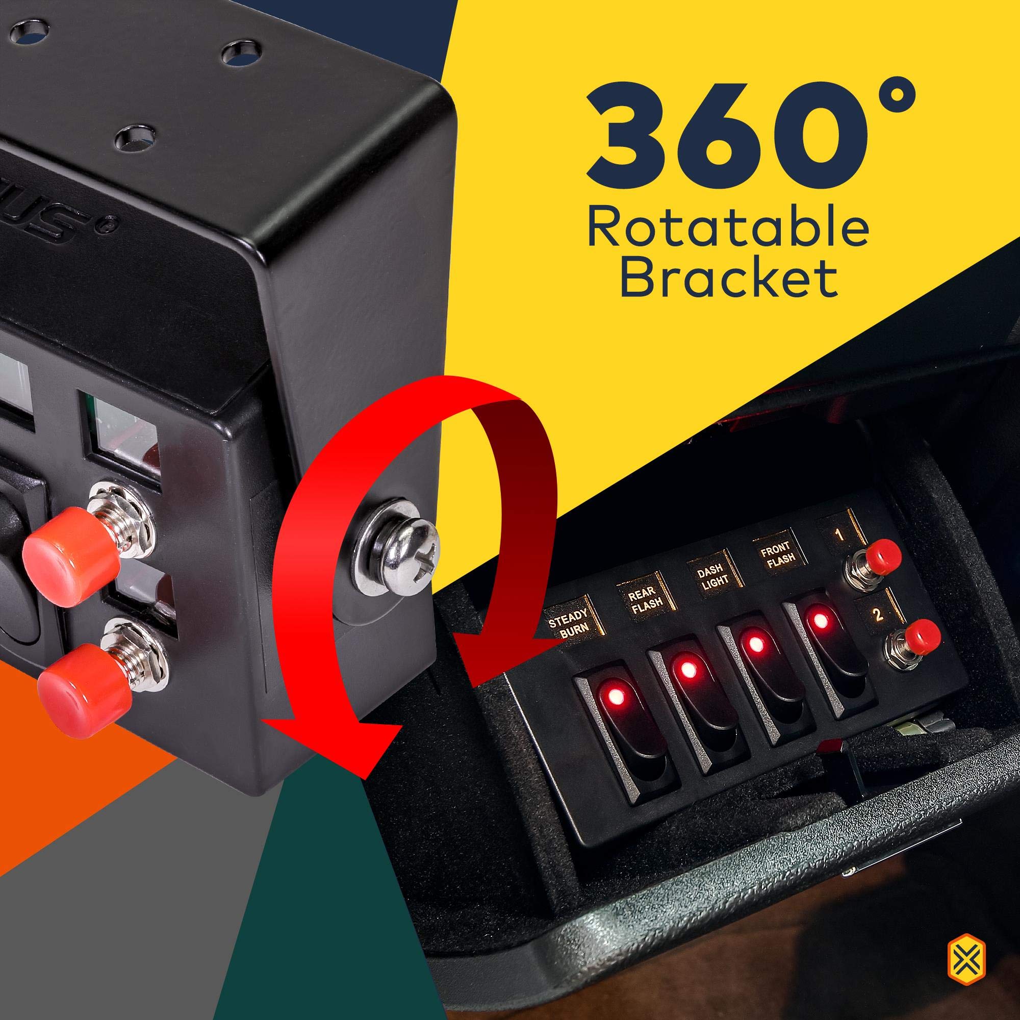 SWBX42 12V Rocker Switch Box 4 X 15A ON OFF 2 X 5A Momentary 70 swbx42-12v-rocker-switch-box-4-x-15a-on-off-2-x-5a-momentary-70