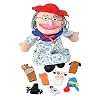 Constructive Playthings Plush "Old Lady" Doll and Animal Finger Puppet ...