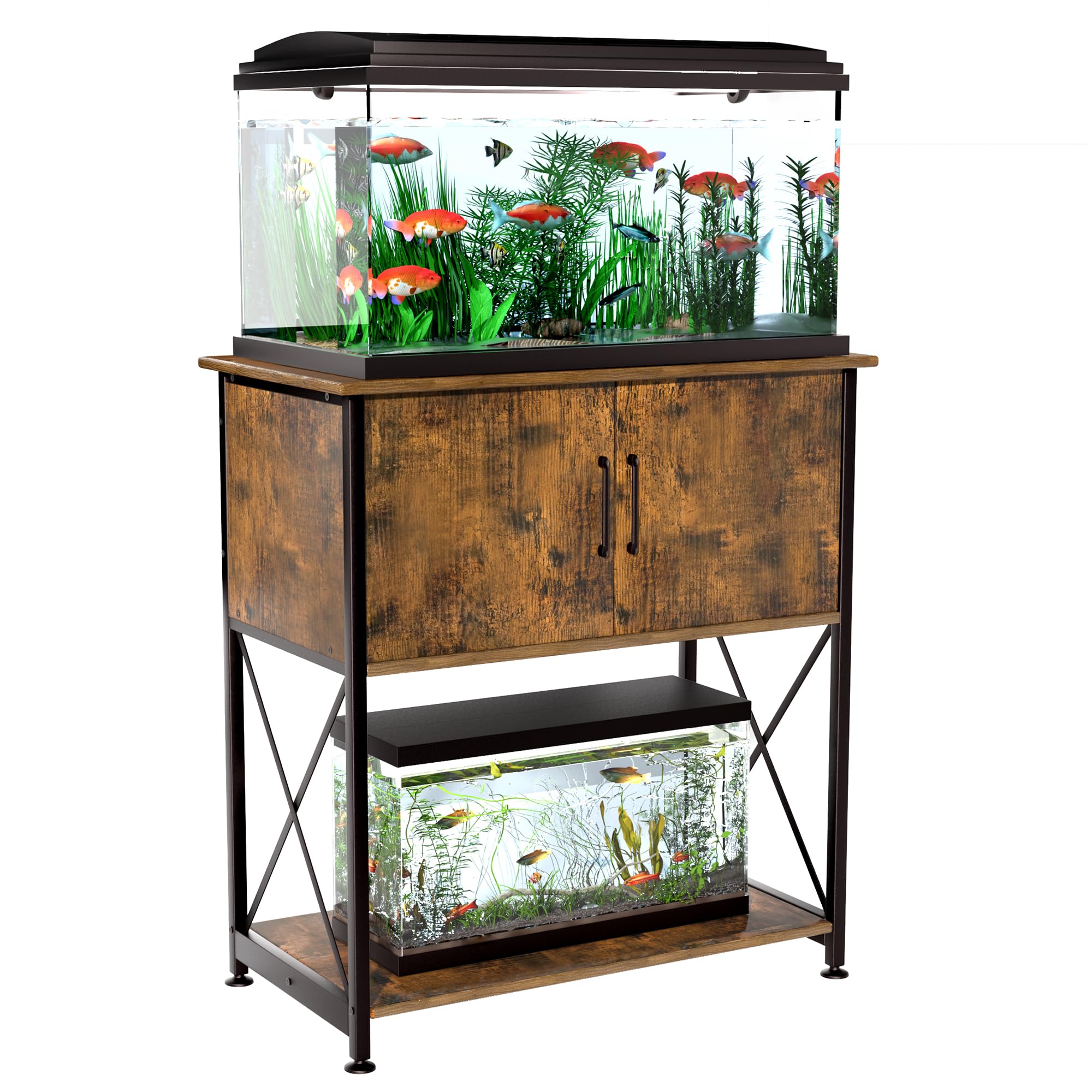 Herture 20-29 Gallon Aquarium Stand Metal Frame Fish Tank Stand with ...