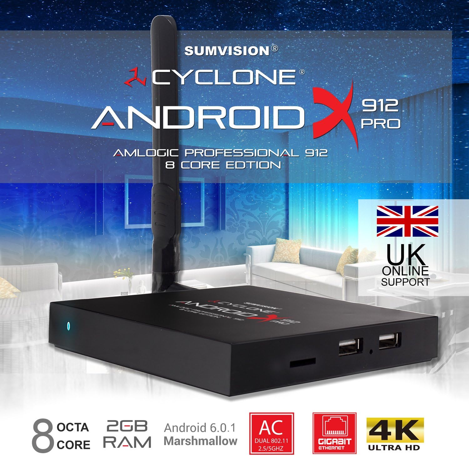 Sumvision® Cyclone Smart Android 6.0.1 TV Box Media: Amazon.co.uk ...