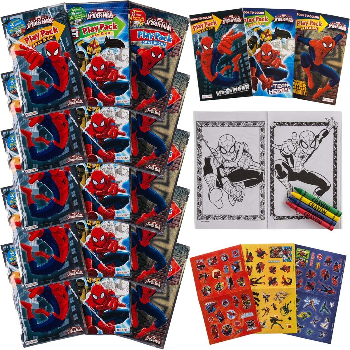 Marvel Ultimate Spiderman Candy Sticks Party Favors (22 Mini Packs Per ...