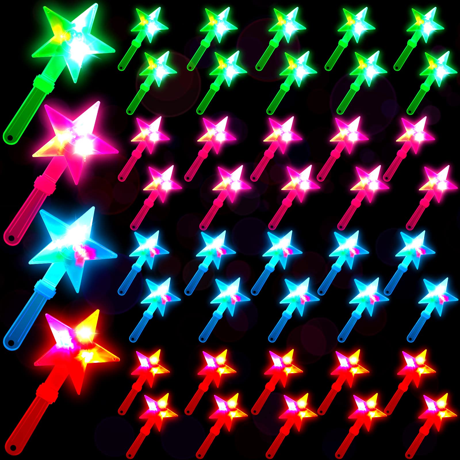 40 Pcs 10.6 Inch Star Hand Clappers Noise Makers Party Favors LED ...