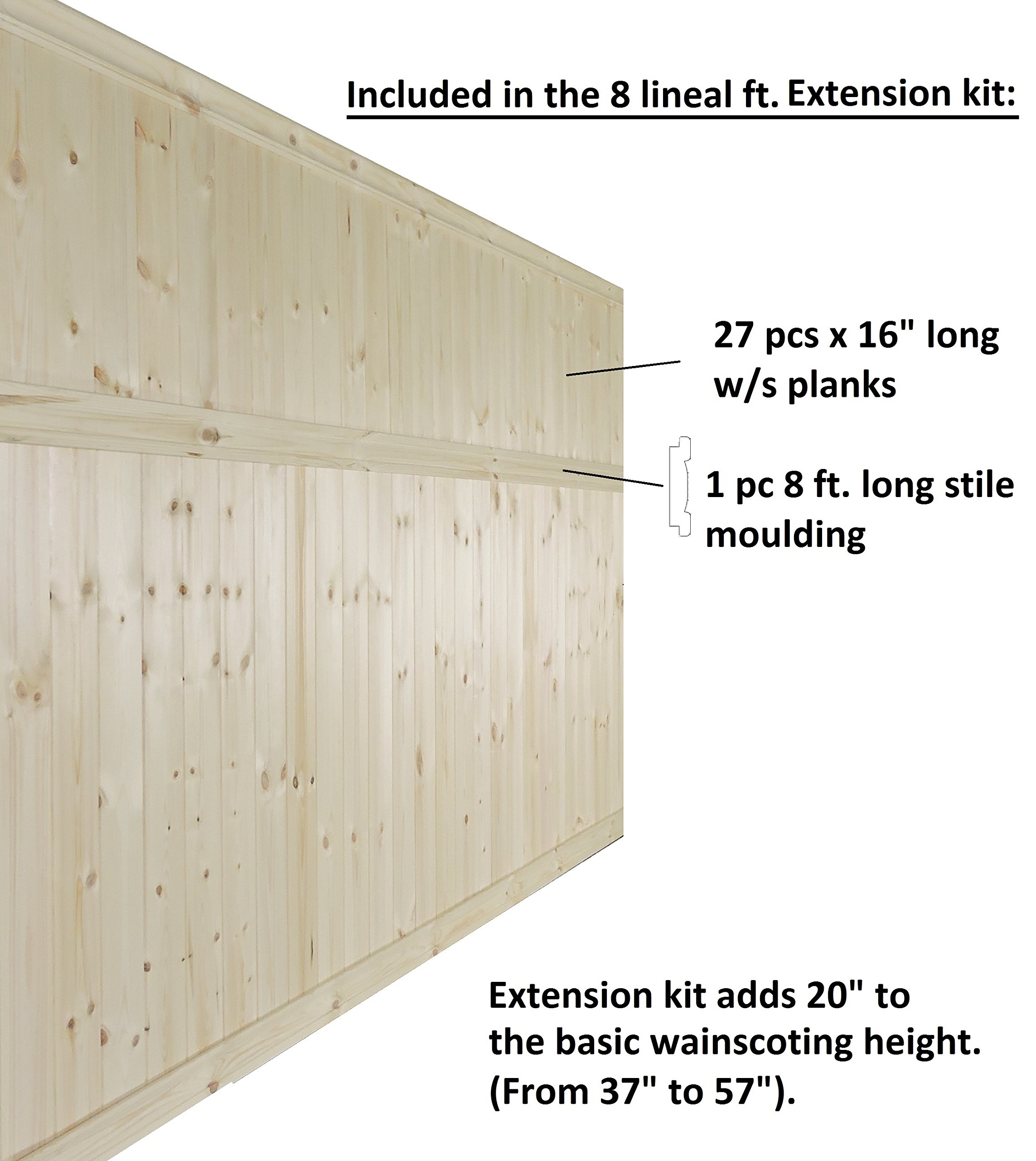 Amazon.com: Allwood Beaded Knotty Pine Wainscot Kit, 24 Lineal Feet of ...