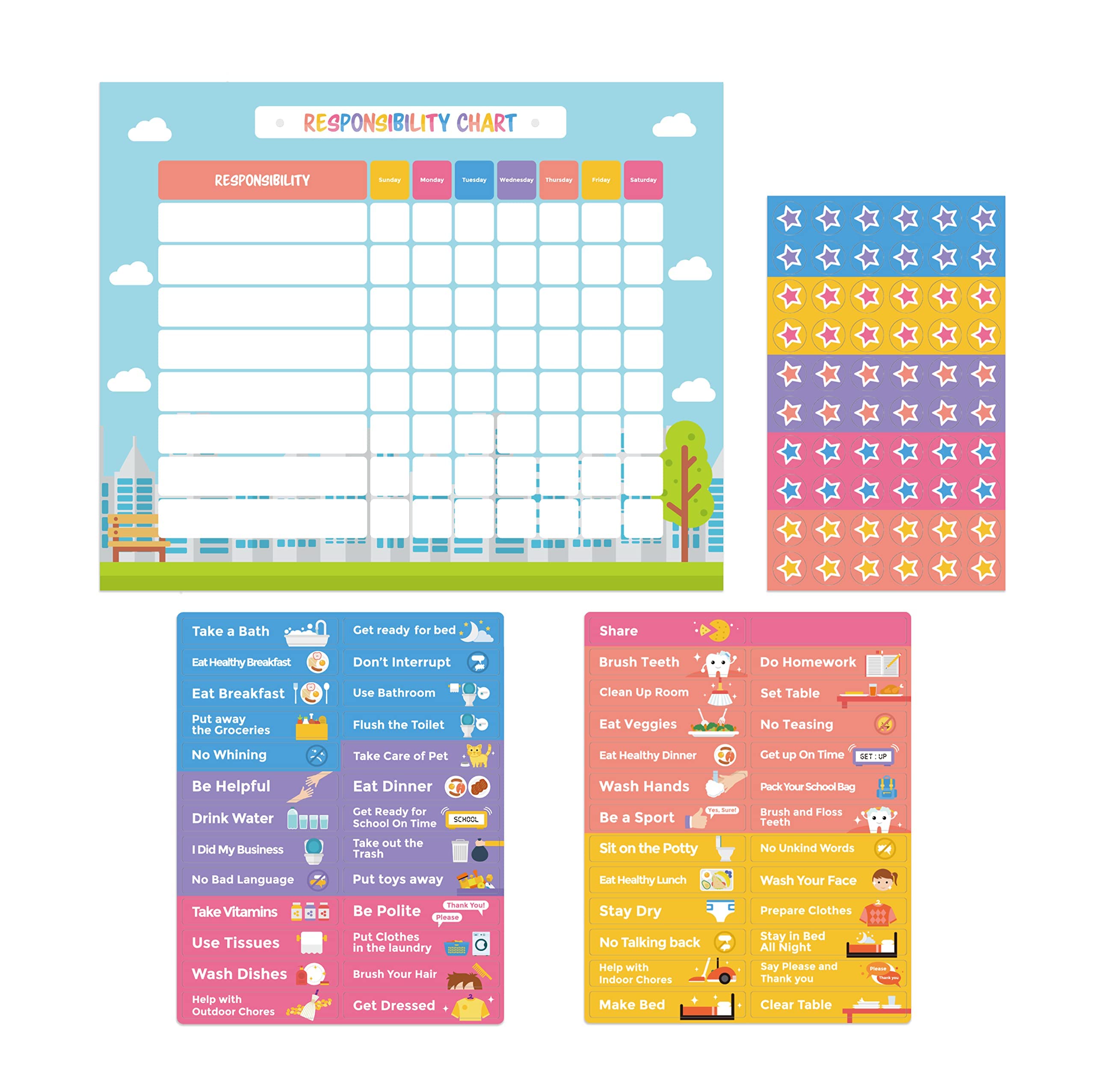 Mua Chore Chart for Kids 51 Chores 60 Stars, Good Behavior Chart ...