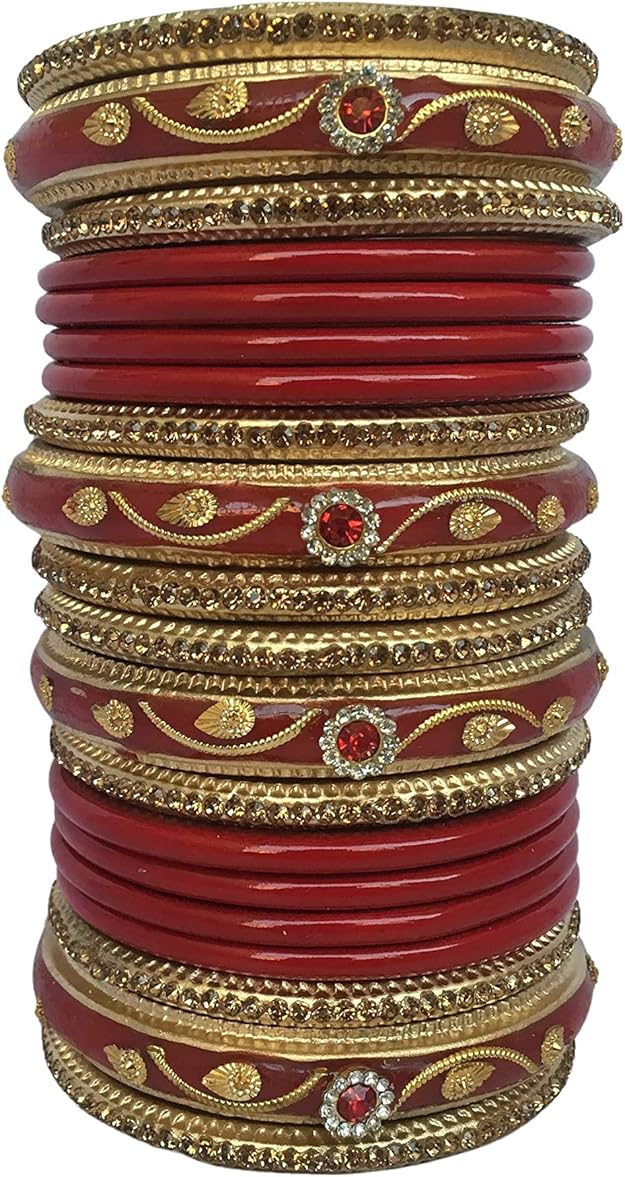 Buy TUKU'S WORLD MUZAFFARPUR FAMOUS LAH LAHTHI ( BANGLE) SET FOR WOMEN ...