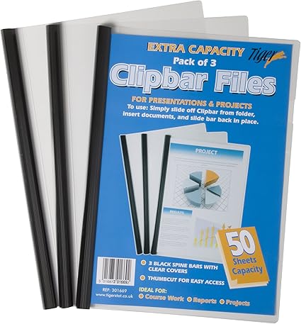 3 Pack of A4 Extra Capacity Slide Binder Files for Document Storage ...