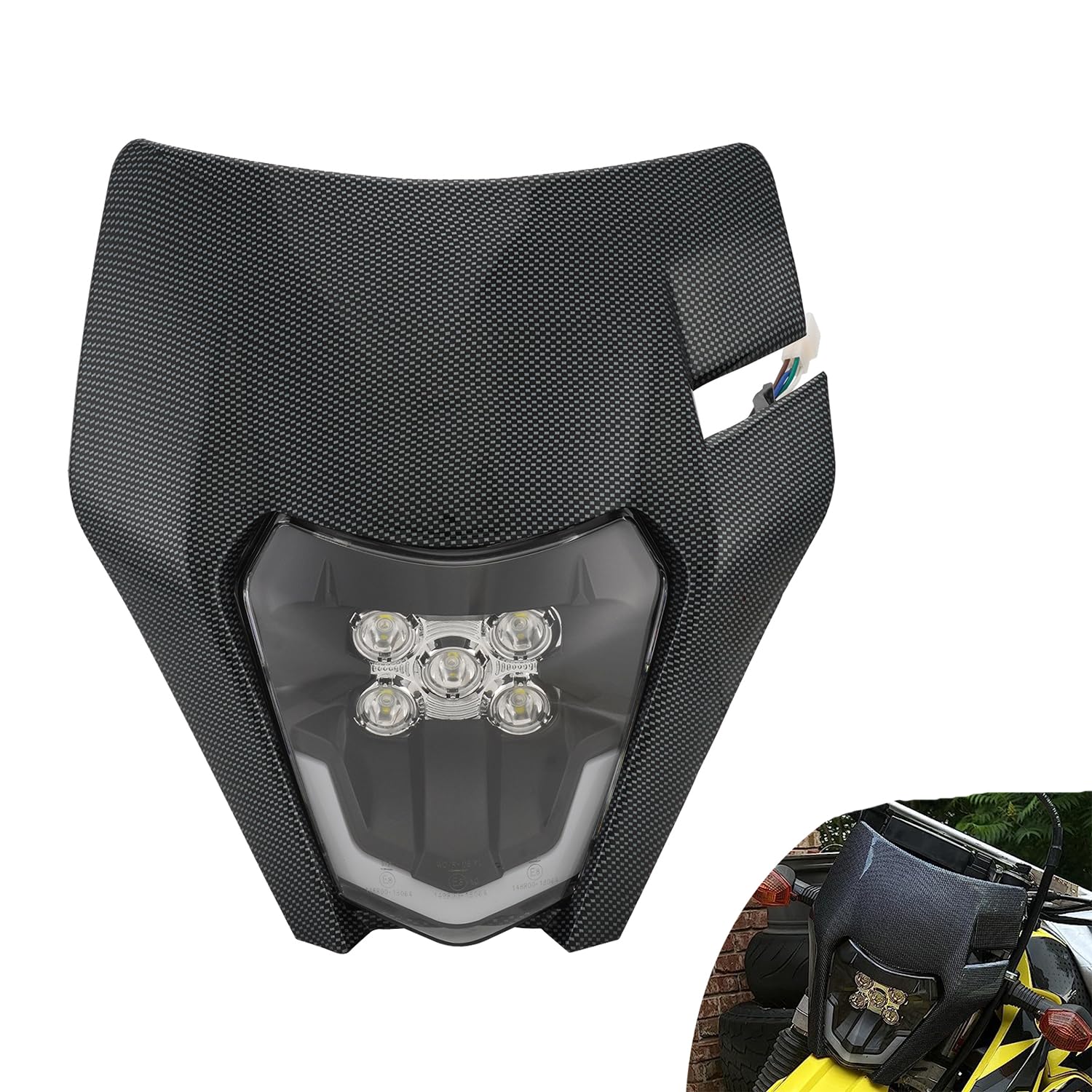 JFG RACING Dirt Bike Headlight,Universal Dirtbike Pit Bike LED Head ...