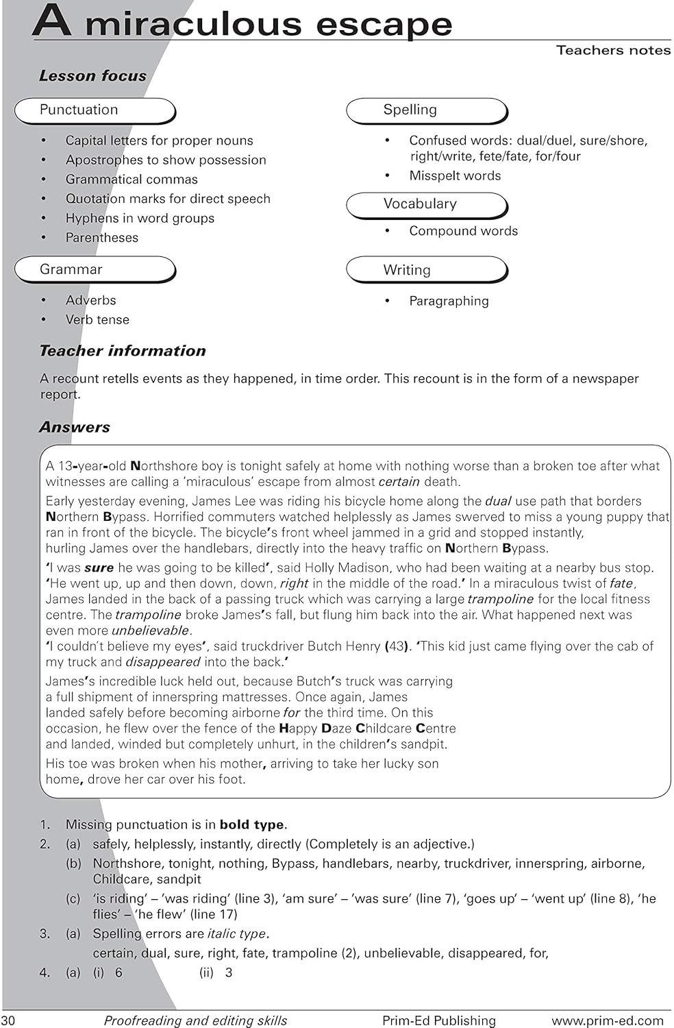 Proofreading And Editing Skills: Extension: Practical Activities Using ...
