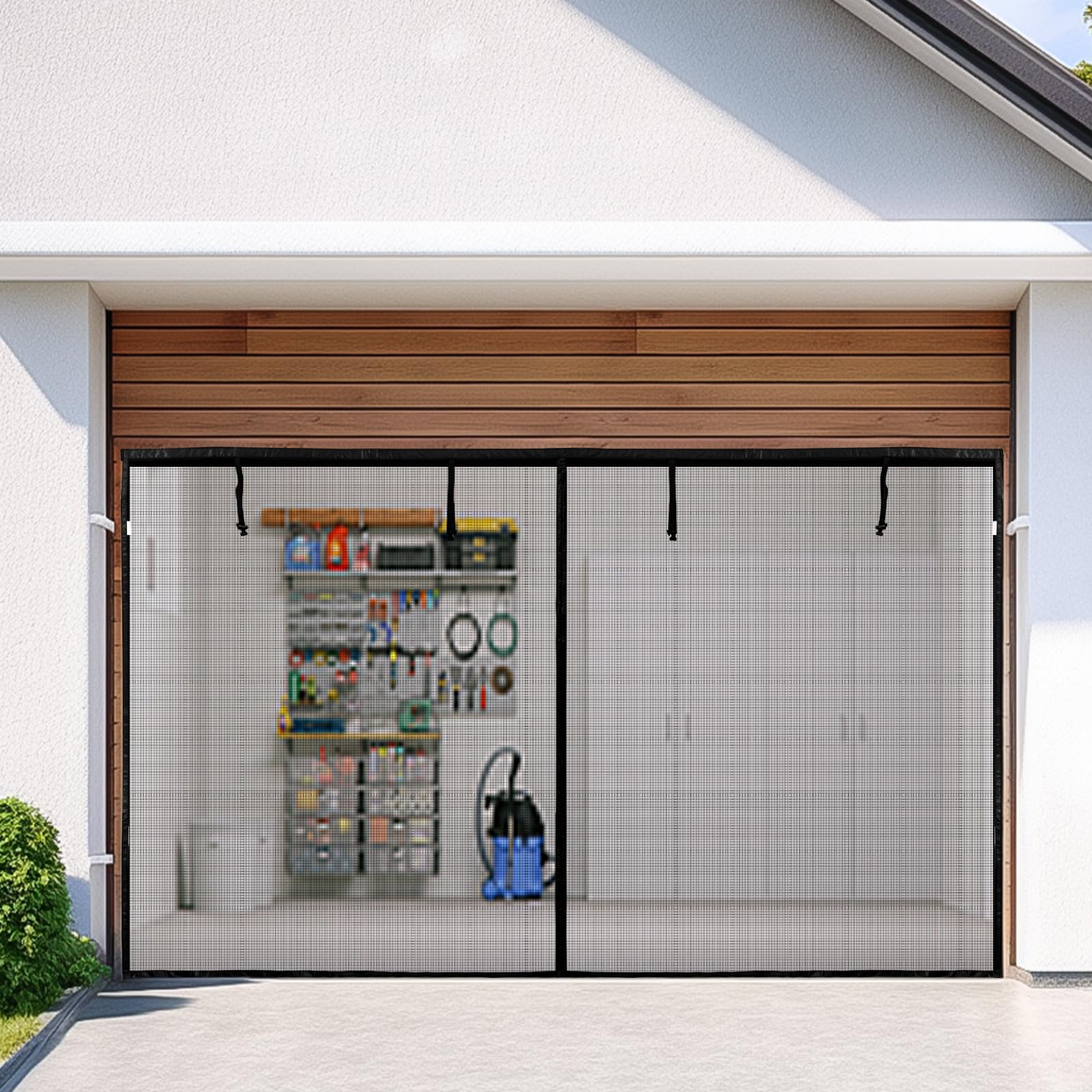 LOOBANI Garage Screen Door 9 x 7 Ft: Heavy Duty Magnetic Closure Mesh ...