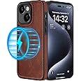 Amazon.com: LOHASIC Leather Case for iPhone 15 with Magnetic 6.1inch, Designer PU Leather ...