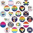 Amazon.com: Highergo 48 Pcs Pride Pins Rainbow Flag Lapel Pins LGBTQ ...