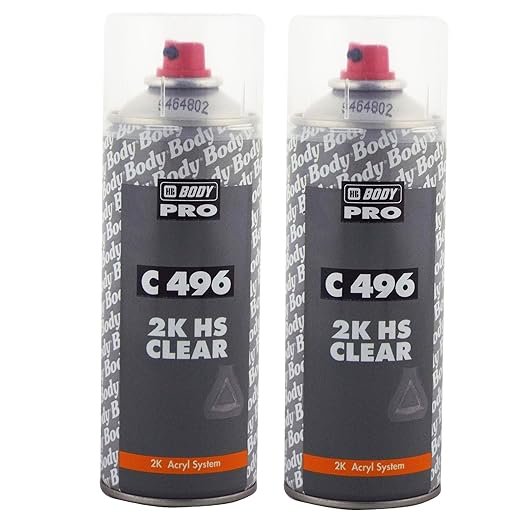 HB Body Professional 2K Clear Coat Lacquer 400ml Clearcoat Aerosol Fast ...