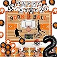 Amazon.com: Born Two Ball Birthday Decoration for Boy, Basketball 2nd ...