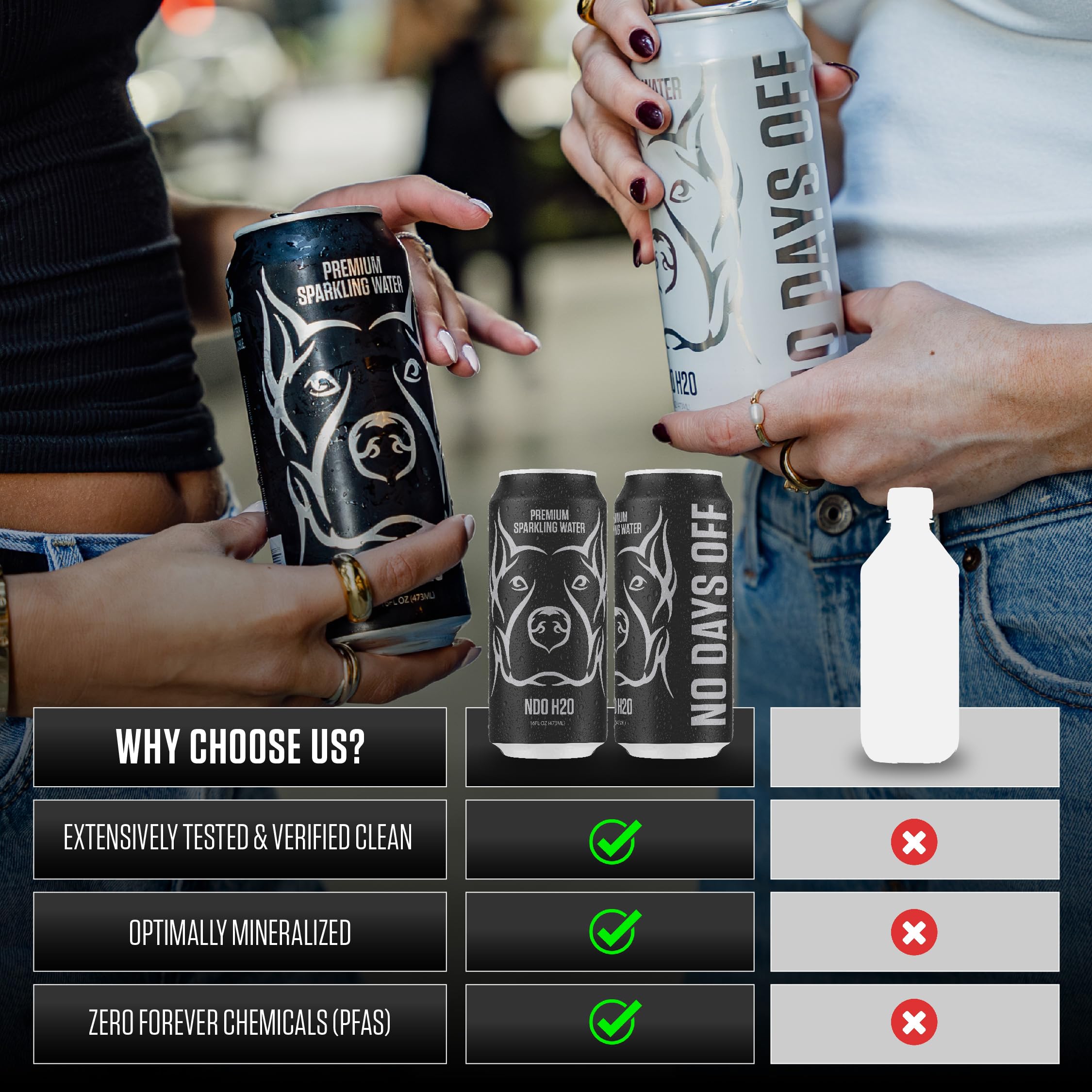 Mua NO DAYS OFF Premium Sparkling Water - 12 Pack,16 fl oz, Unflavored - Ultra-Purified Reverse ...