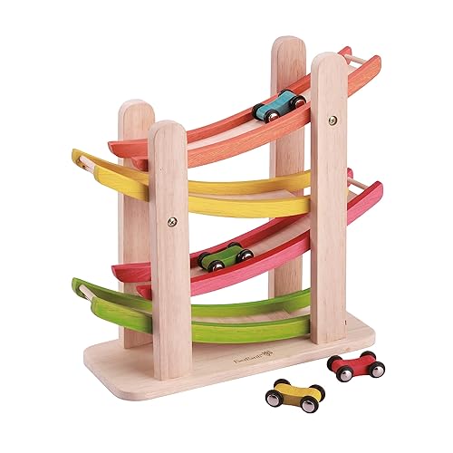 EverEarth Jr. Ramp Racer. Race Track for Toddlers and 4 Wood Cars, Race ...
