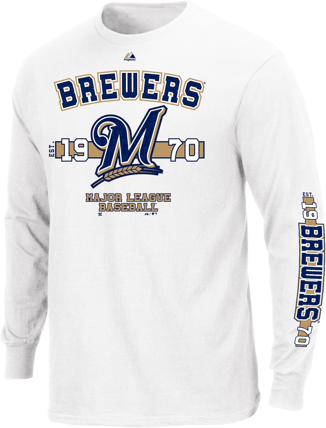 Majestic Athletic MLB Milwaukee Brewers Apertura Series Manga Larga ...