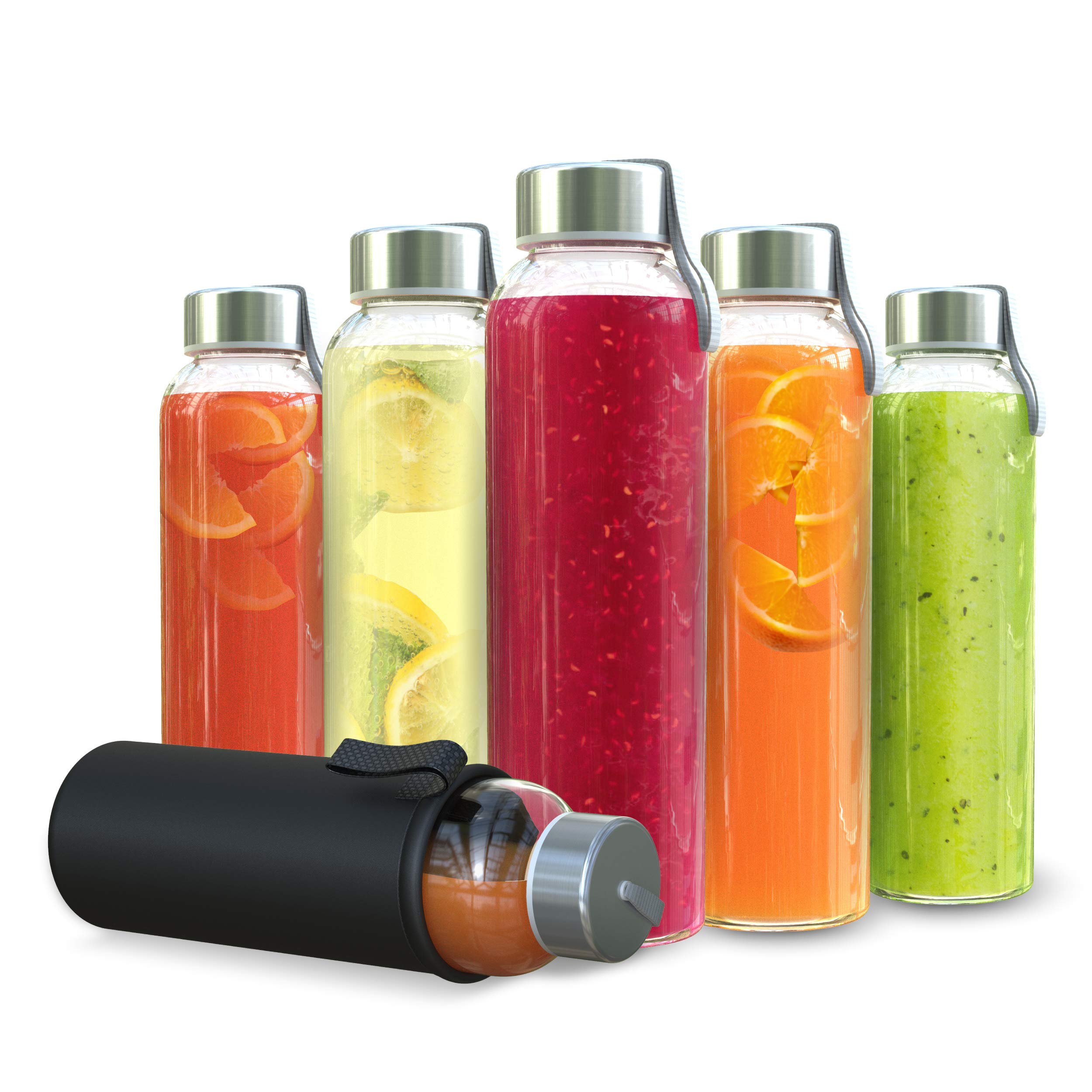 Chef s Star 18 Oz Glass Water Bottles Glass Drinking Bottle With Chef s Star 18 Oz Glass Water Bottles Glass Drinking Bottle With