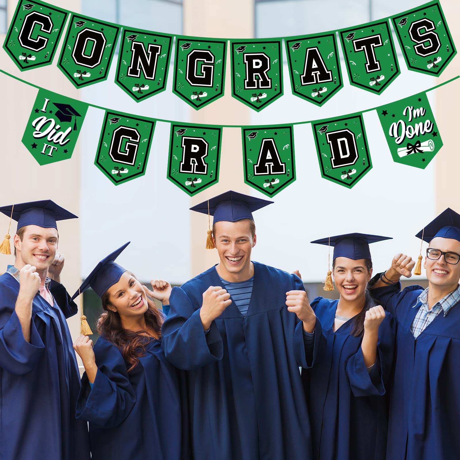 Mua Green & Black 'Congrats Grad' Banner - No DIY, Pre-Assembled for ...