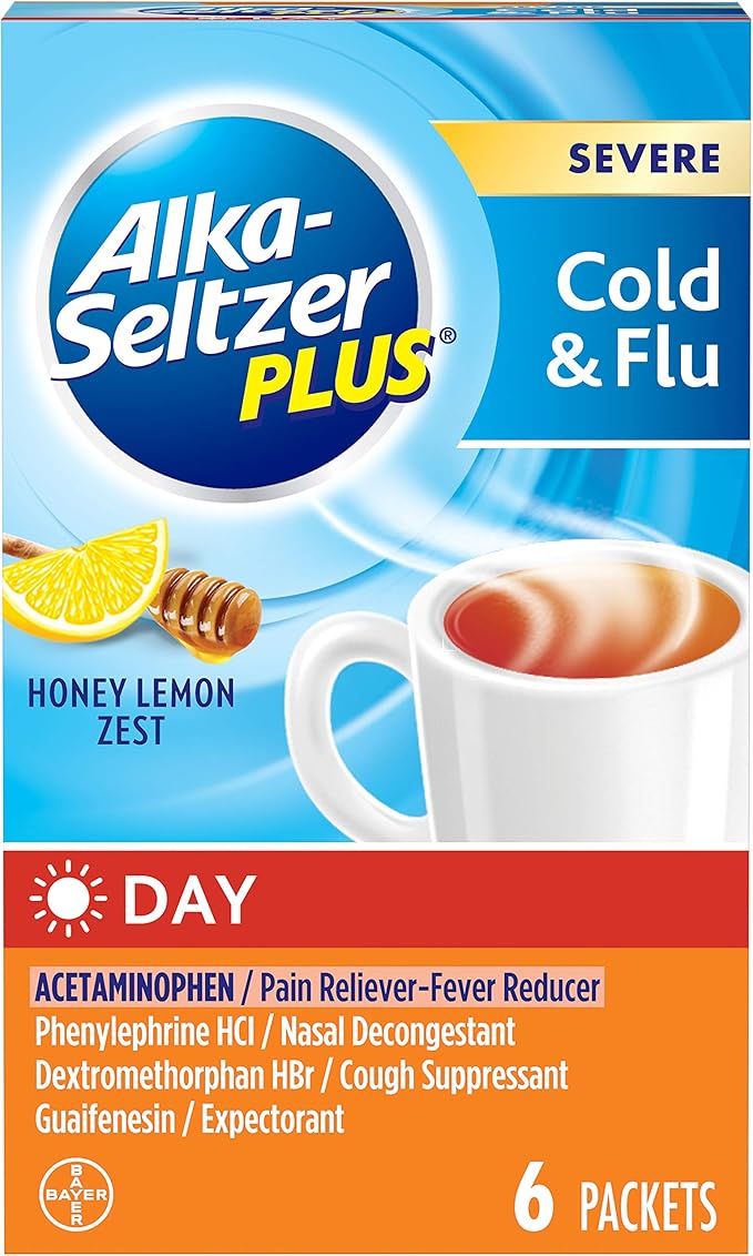 Amazon.com: Alka-Seltzer Plus Severe Cold and Flu Day Powder, 6 Count ...