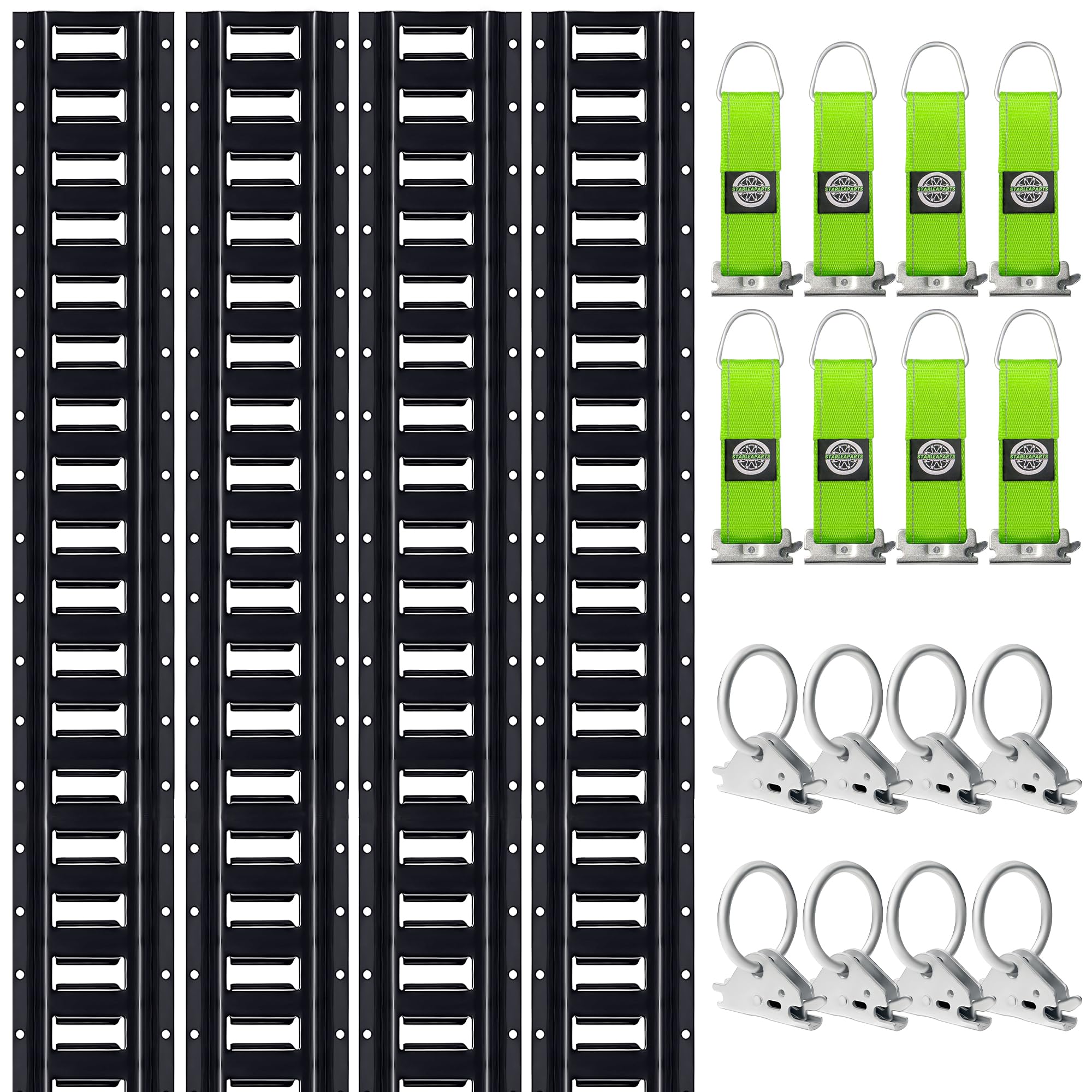 8' E Track Rail Tie-Down Kit - Heavy Duty 4 Pack Etrack Rail System ...