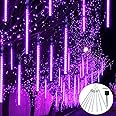 Amazon.com : JMEXSUSS Solar Meteor Shower Rain Lights, 30cm 8 Tube 144 ...