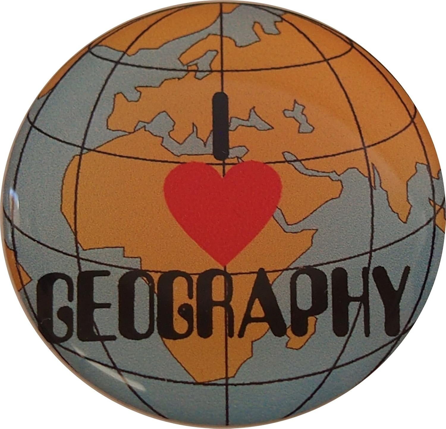 I Love Geography Lapel Pin Button Badge (26mm Diameter): Amazon.co.uk ...
