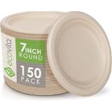 Amazon.com: Ecovita 100% Compostable Paper Plates [9 in.] – 150 ...