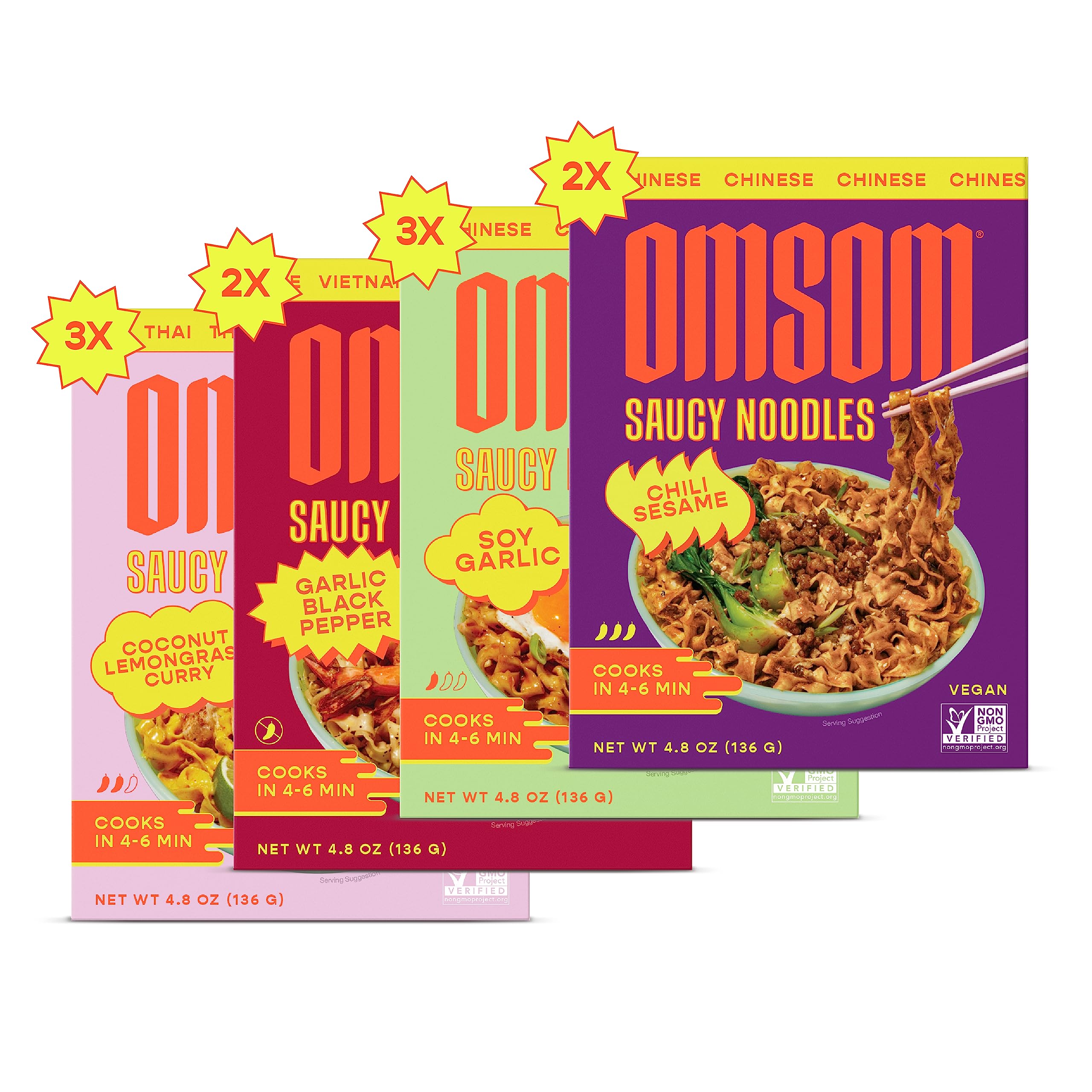 Mua Saucy Premium Noodle Variety Pack by Omsom, Noodles with Asian ...