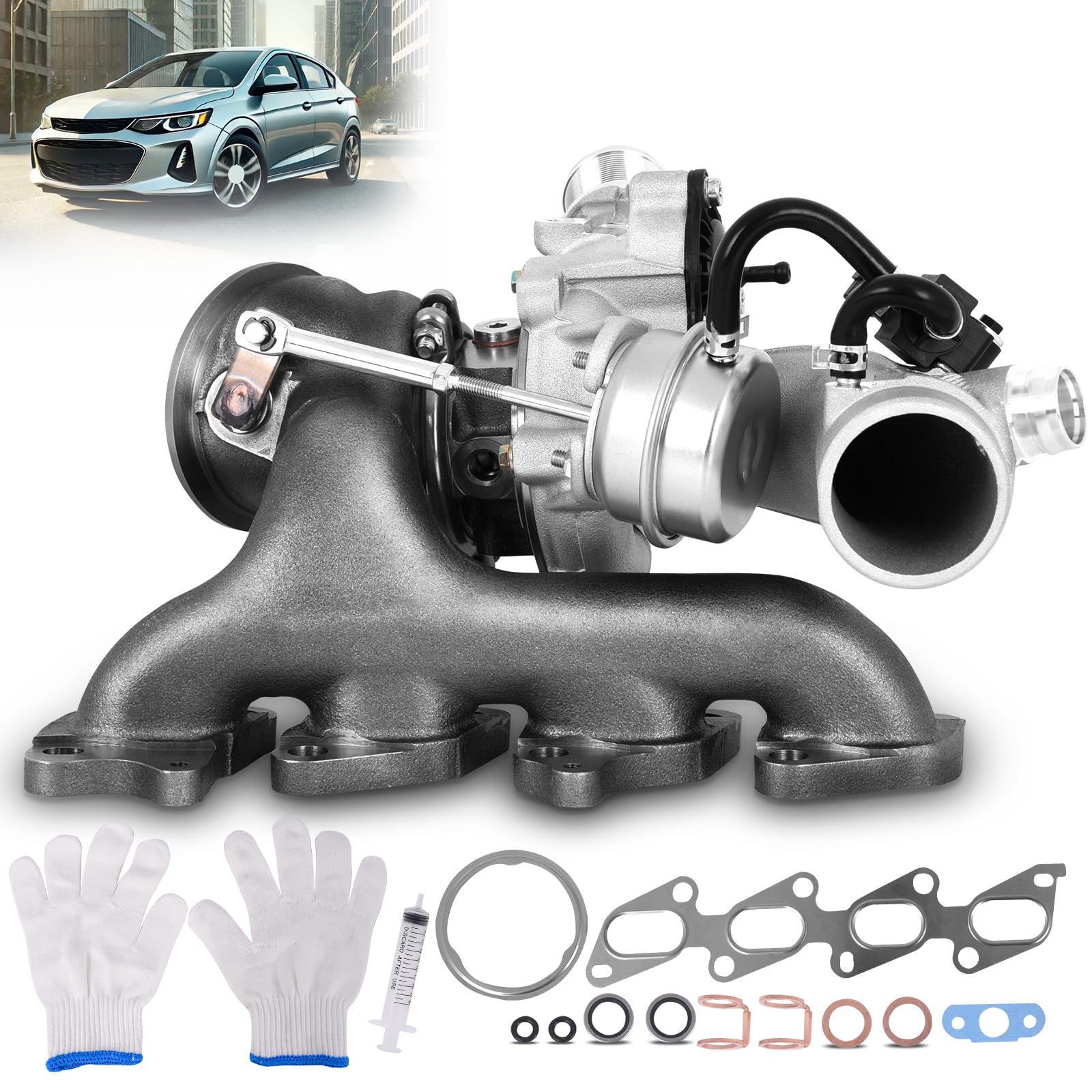 TOPAZ 667-203 Complete Turbo Turbocharger with Gasket Kit Compatible ...