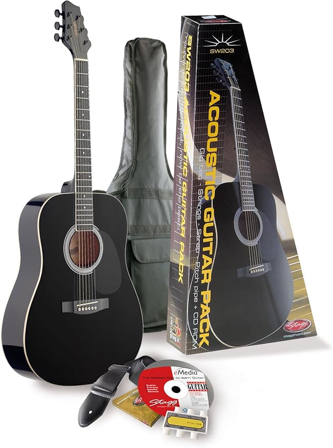 Stagg SW203BK Western Guitar: Amazon.co.uk: Musical Instruments