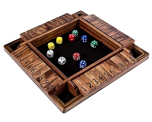 Wooden Shut The Box Game, 12 Inch, 2 to 4 Player Family Game, Adult and ...
