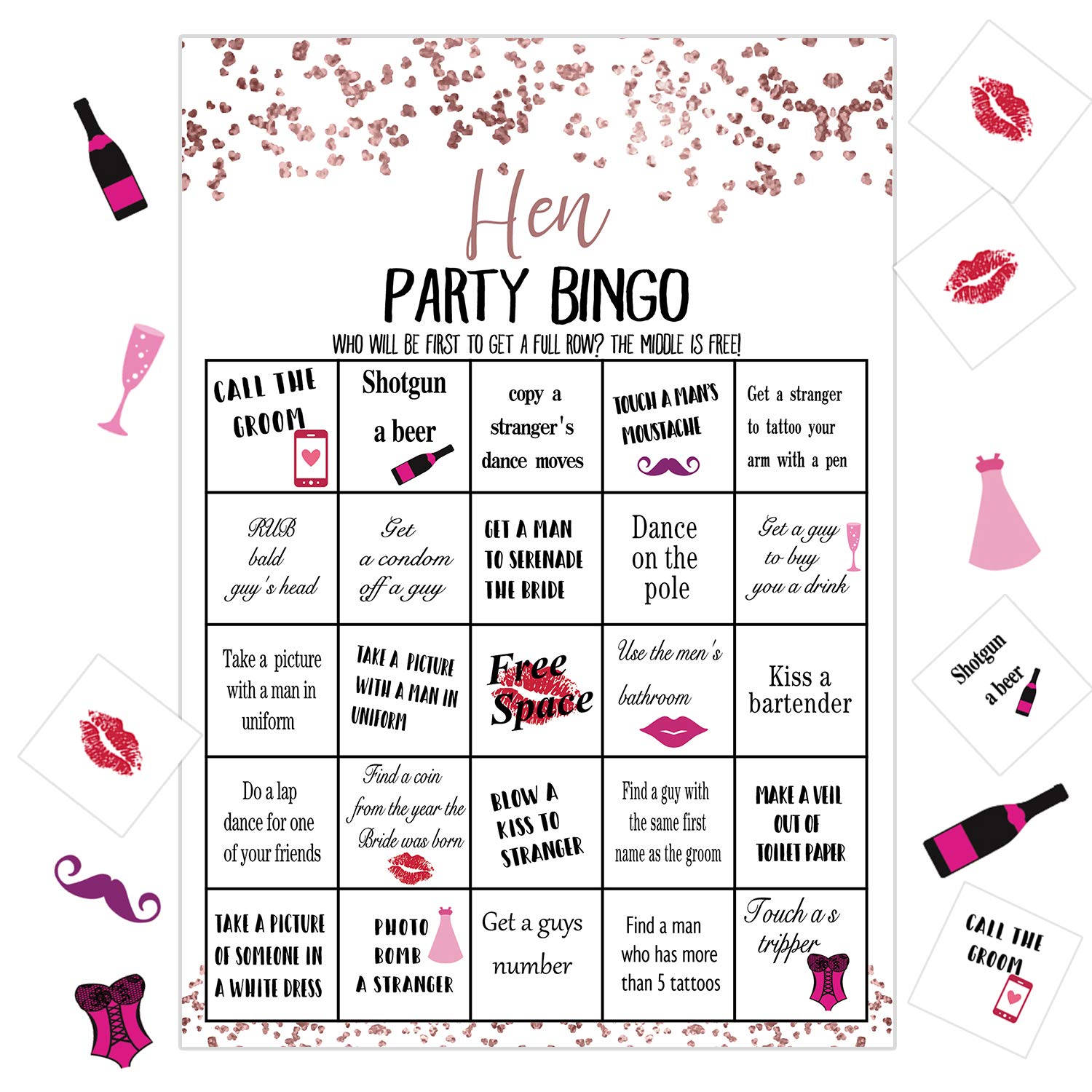Funnlot Hen Party Games Hen Party Bingo Cards Game Hen Night Games Hen Night Do Game 