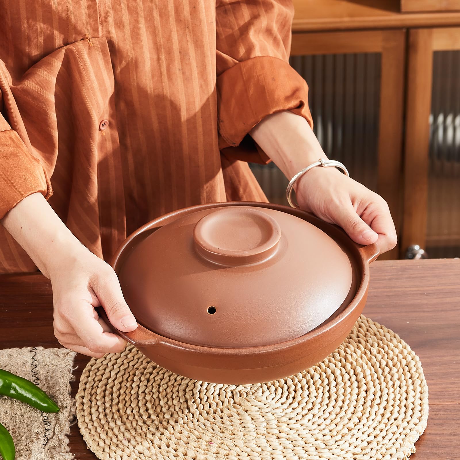 Unglazed Terracotta Ceramic Casserole Dish, Clay Pot, Earthen Pot ...