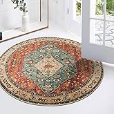 Amazon.com: PureCozy Brown Round Area Rug 3ft Entryway 3x3 Circle ...