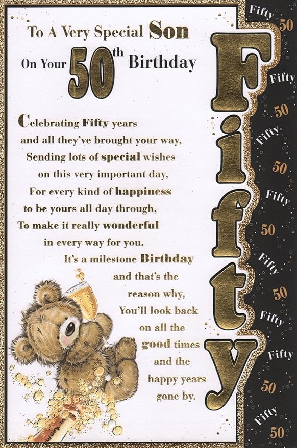 Son s 50th Birthday Card To A Very Special Son On Your 50th Birthday 
