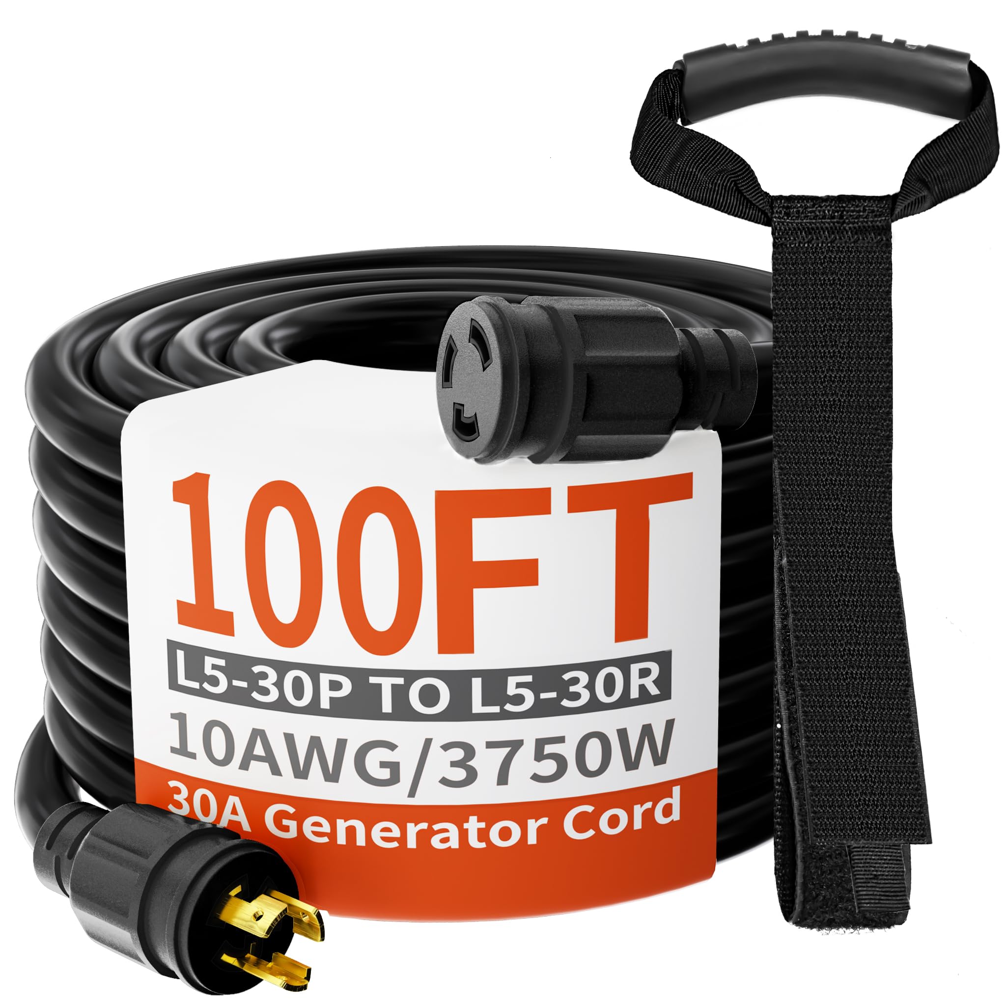 huanchain 3 Prong 30 Amp Generator Cord 100 Feet Heavy Duty,NEMA L5-30P ...