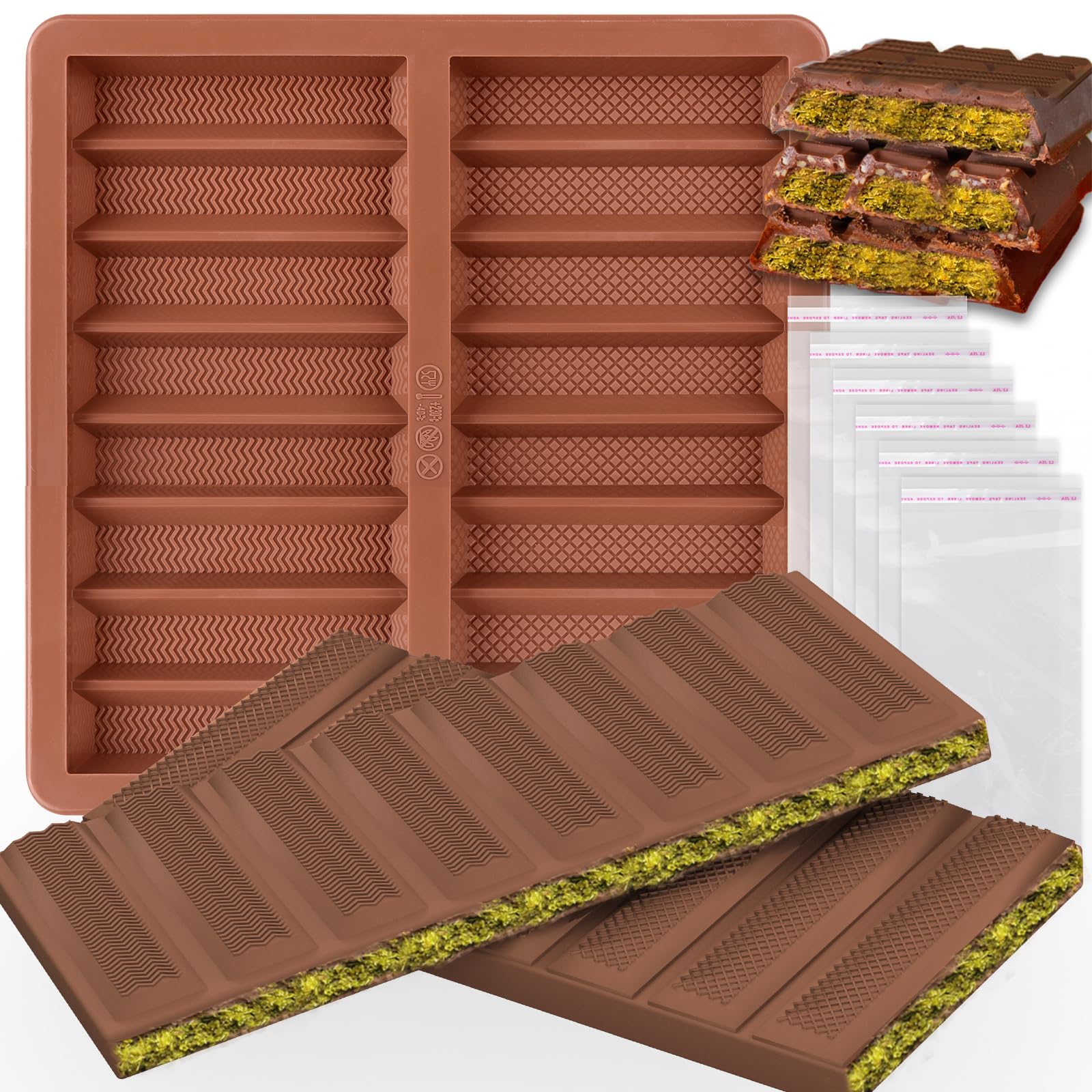 Palksky Lager Chocolate Bar Mold Deep, Dubai Chocolate Bar Pistachio ...