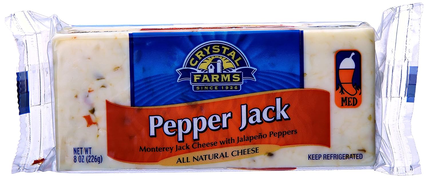 Crystal Farms Pepper Jack Chunk, 8 oz: Amazon.com: Grocery & Gourmet Food