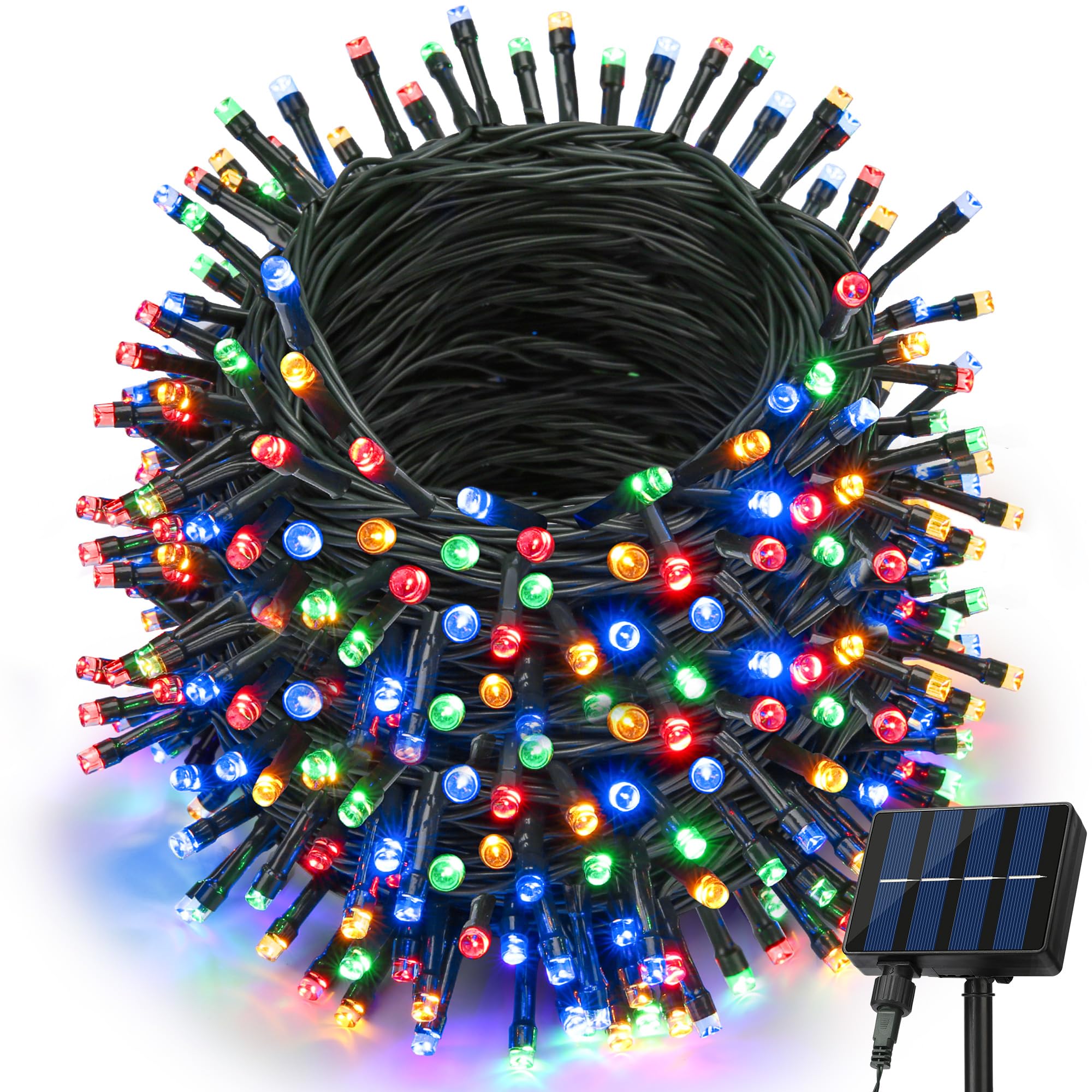 Joomer Solar Christmas Lights, 105ft 300 LED 8 Modes Solar String ...