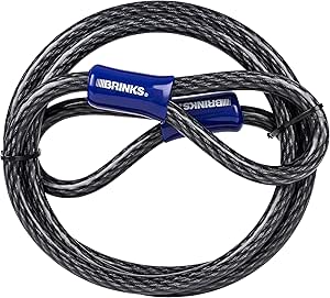BRINKS - 5/8" X 7' Commercial Steel Braided Loop Cable - Heavy Duty ...